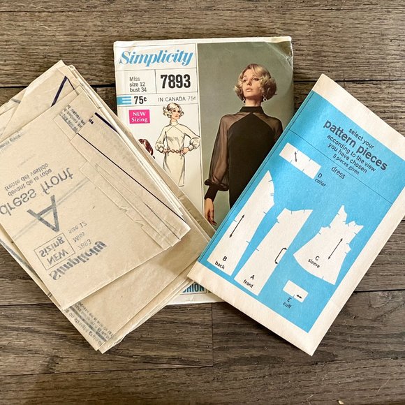 Simplicity | Other | 968 Simplicity 7893 Mod Dress Sewing Pattern 34 ...